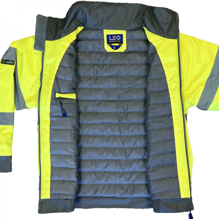 Leo Workwear J01-Y CHIVENOR Leo EcoViz 4K Baffle Lined Bomber Jacket